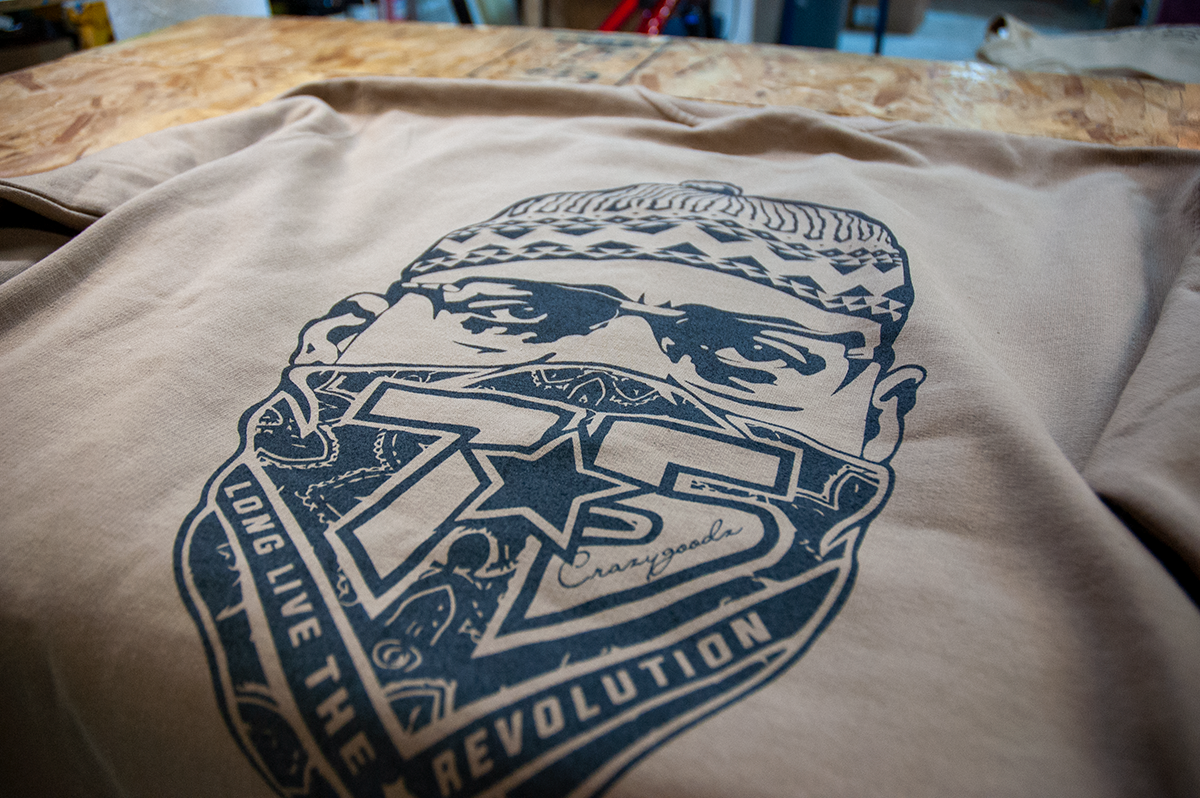 Screen printing with reflective ink - AntiDesigns Boston screen printer